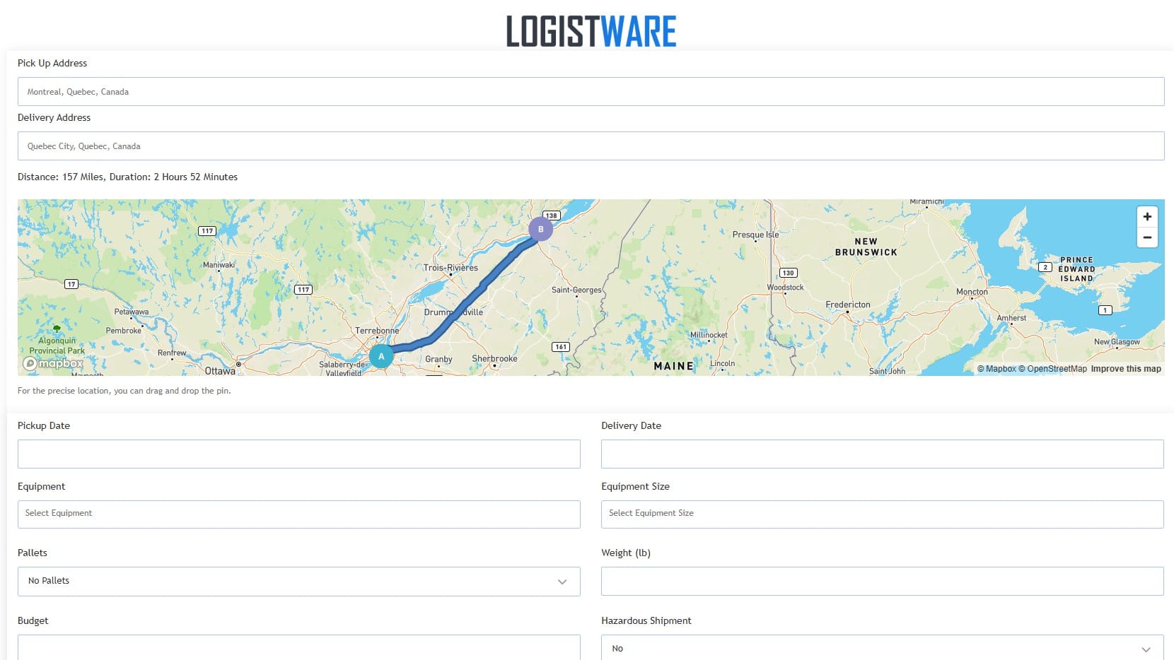 Montreal Load Board - Logistware Freight Board